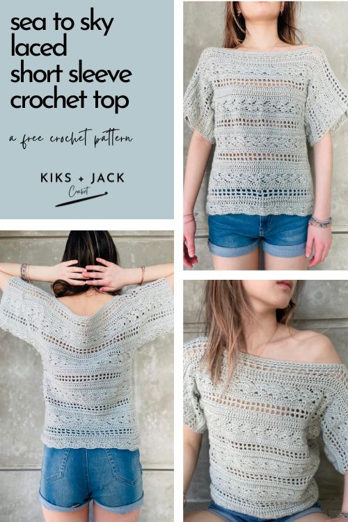 Crochet Short Sleeve Sweater Free Pattern - Kiks and Jack Crochet