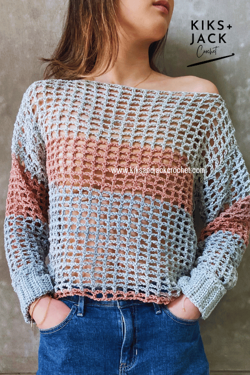 Crochet Mesh Net Top Free Pattern - Kiks and Jack Crochet